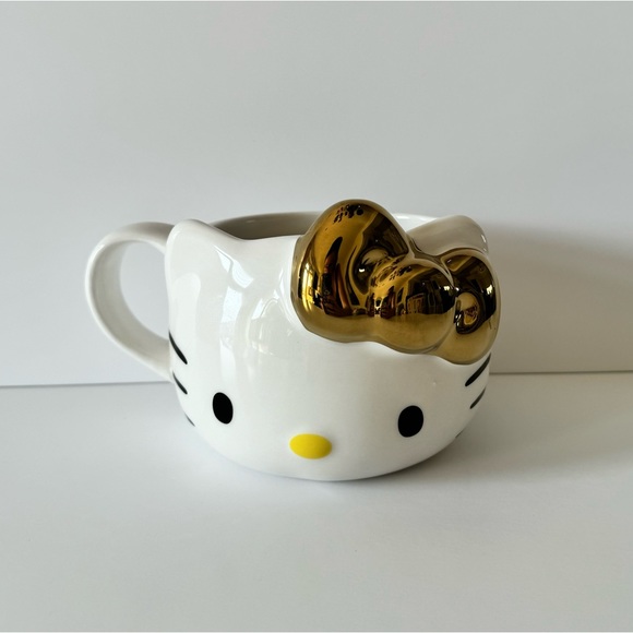 Hello Kitty | Dining | Hello Kitty Face Ceramic Mug With Gold Bow 2oz ...